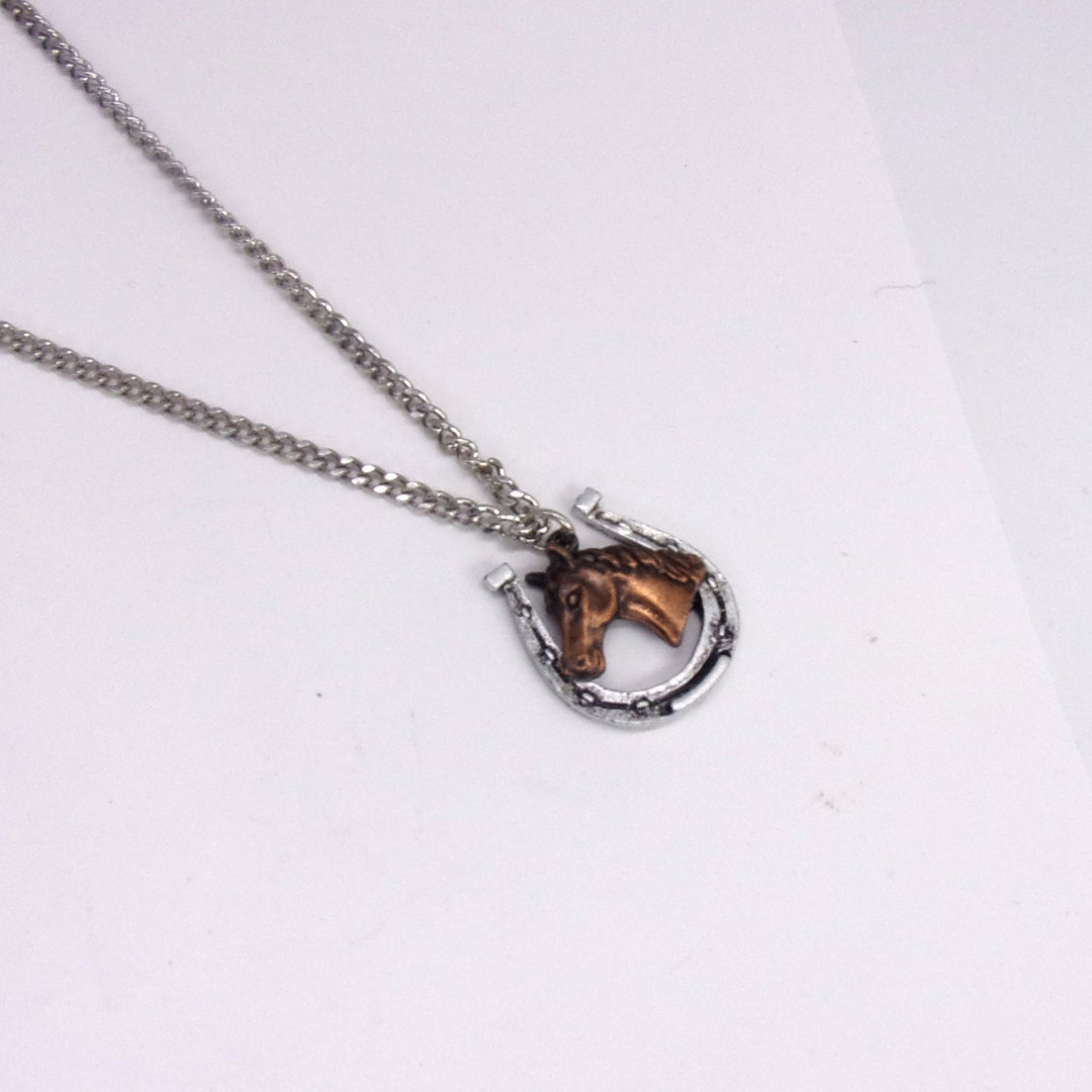 Copper Pewter Horse in Horseshoe,1970s New Old Stock Copper Pewter ...