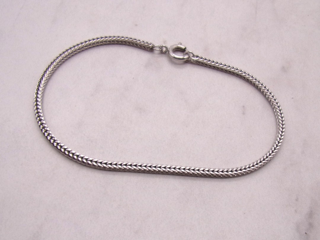 Foxtail Chain Bracelet,new Old Stock 1970s 2mm Square Foxtail Chain ...