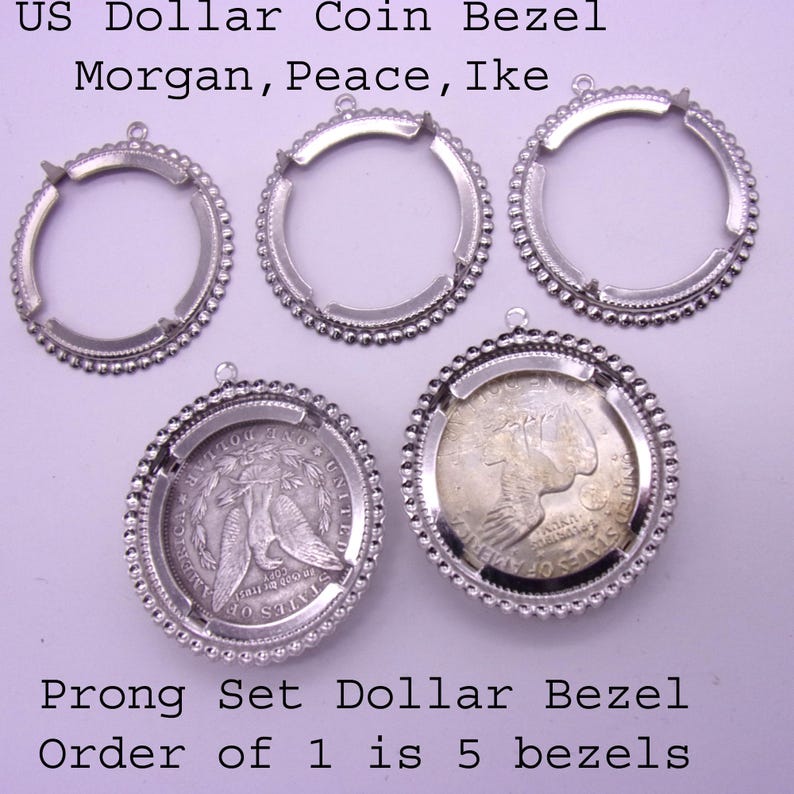 Silver Dollar Coin Bezel,steel Coin Bezel,dollar Size Prong Set Bezel,5 ...