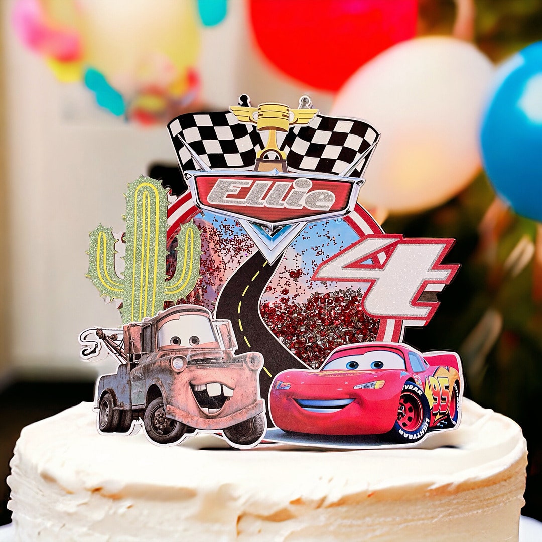 Handmade Car Theme Cake Topper With Shaker Center - Etsy