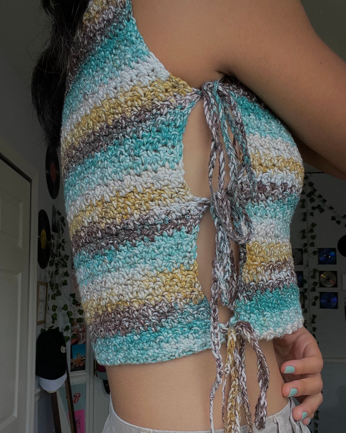 Crochet Beach Top, Crochet Tie Side Top, Beach Knit Top, Crochet Tank ...