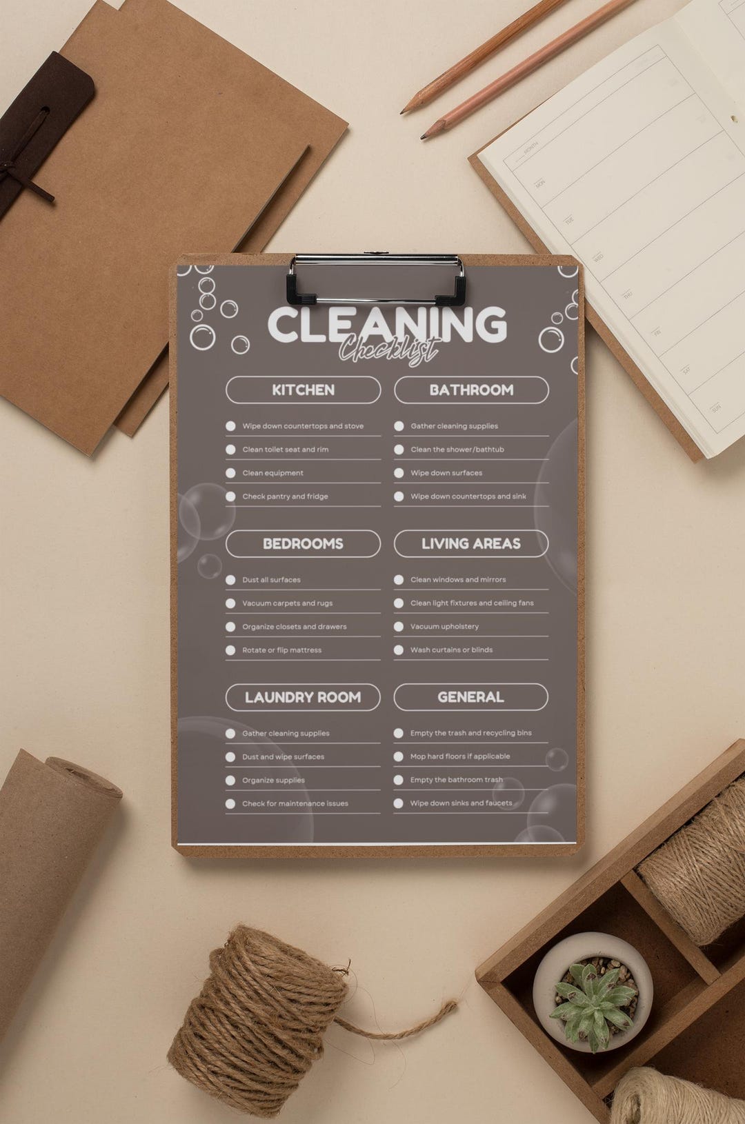 Cleaning Checklist, Cleaning List, Household Cleaning, Checklist for ...