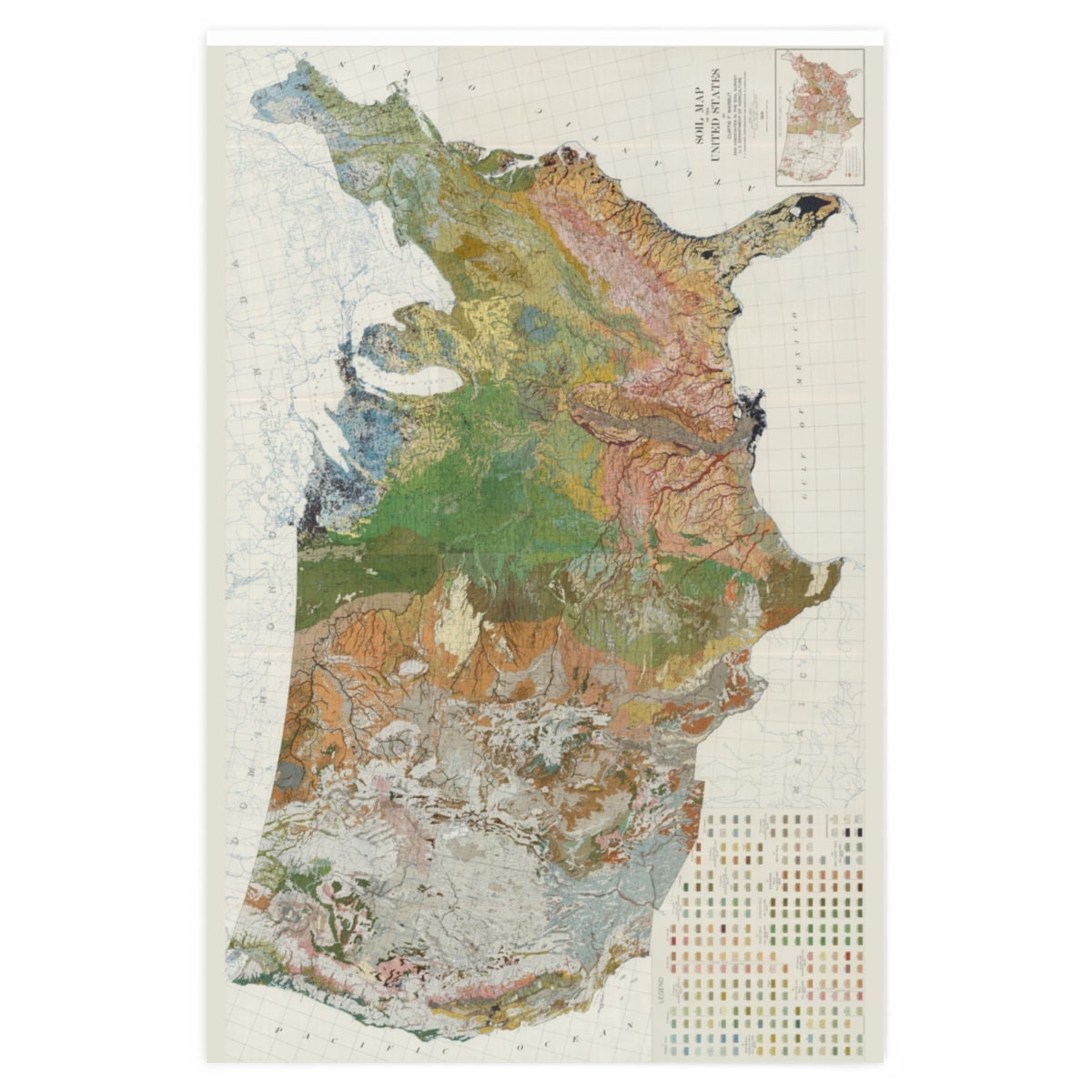 Soil Map Wrapping Paper Nature Wrapping Paper Earthy - Etsy