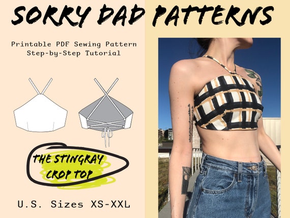 Halter Crop Top Pattern Instant Download Sewing Pattern PDF - Etsy