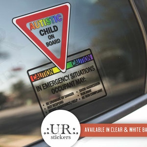Autistic Child on Board Car Truck Decal Sticker - Autism Sticker ...