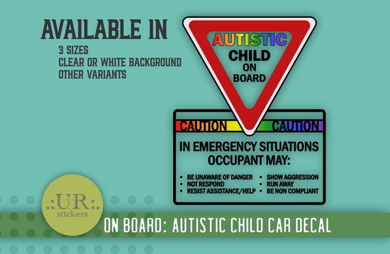 Autistic Child on Board Car Truck Decal Sticker Autism - Etsy