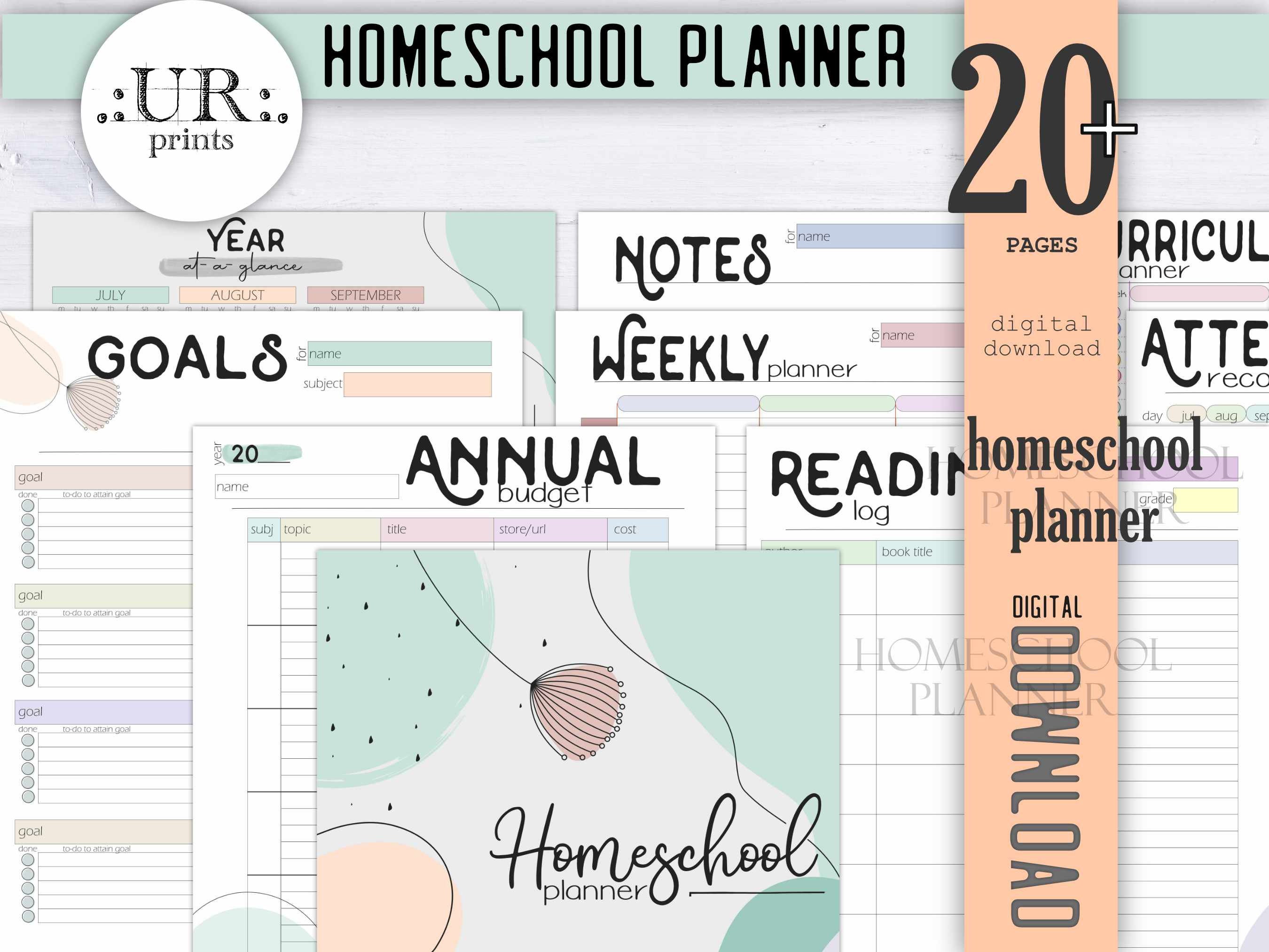 Undated Printable Homeschool Planner Printable Planner - Etsy