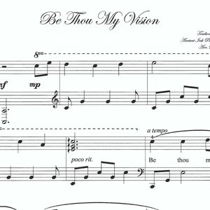Be Thou My Vision Hymn, Easy Piano Solo Sheet Music (digital ...