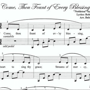 Come, Thou Fount of Every Blessing Piano Sheet Music | Beginning to ...