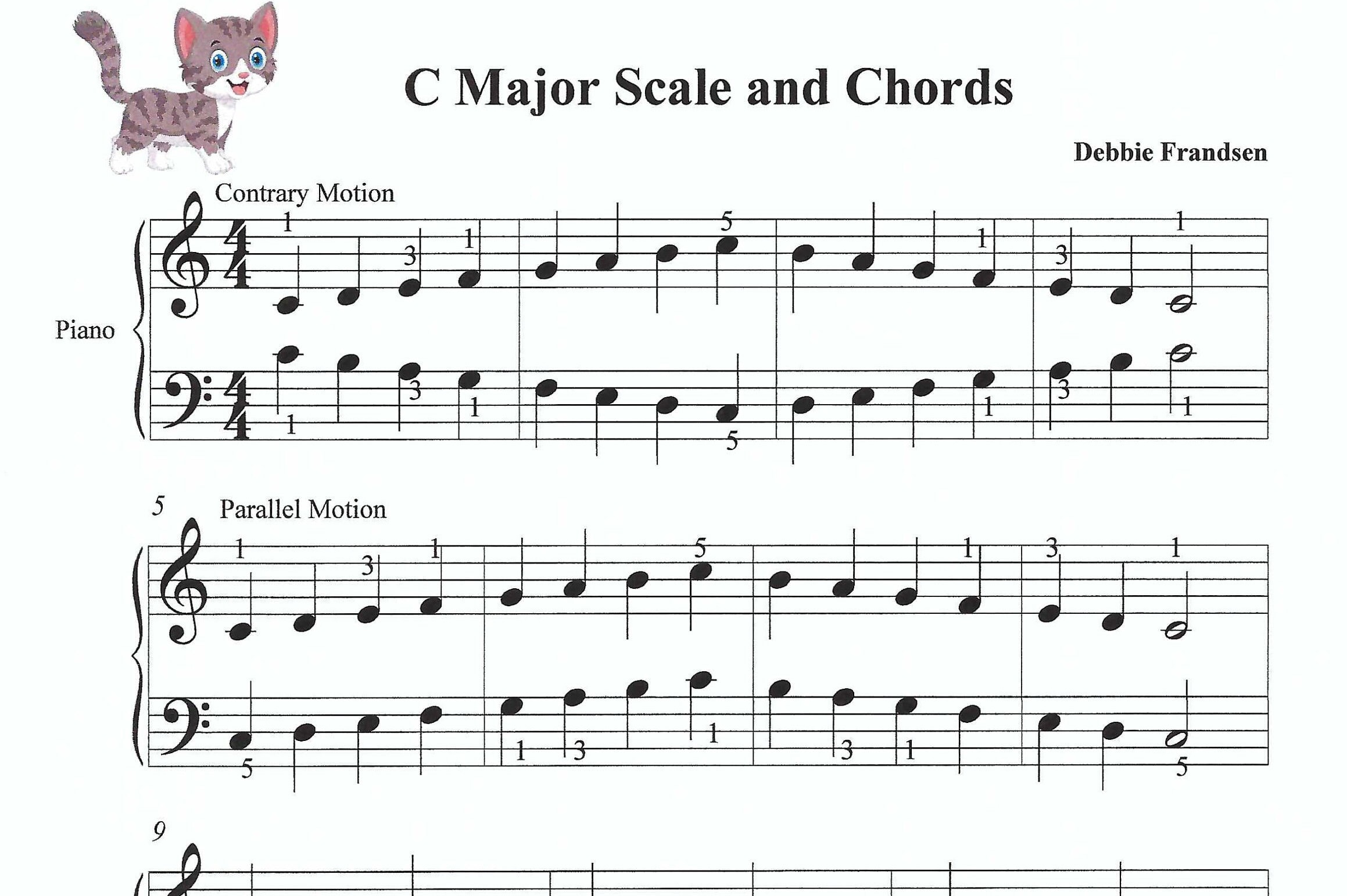 C Major Scale Easy Piano, Beginner Piano, Easy Piano Sheet Music, Easy ...
