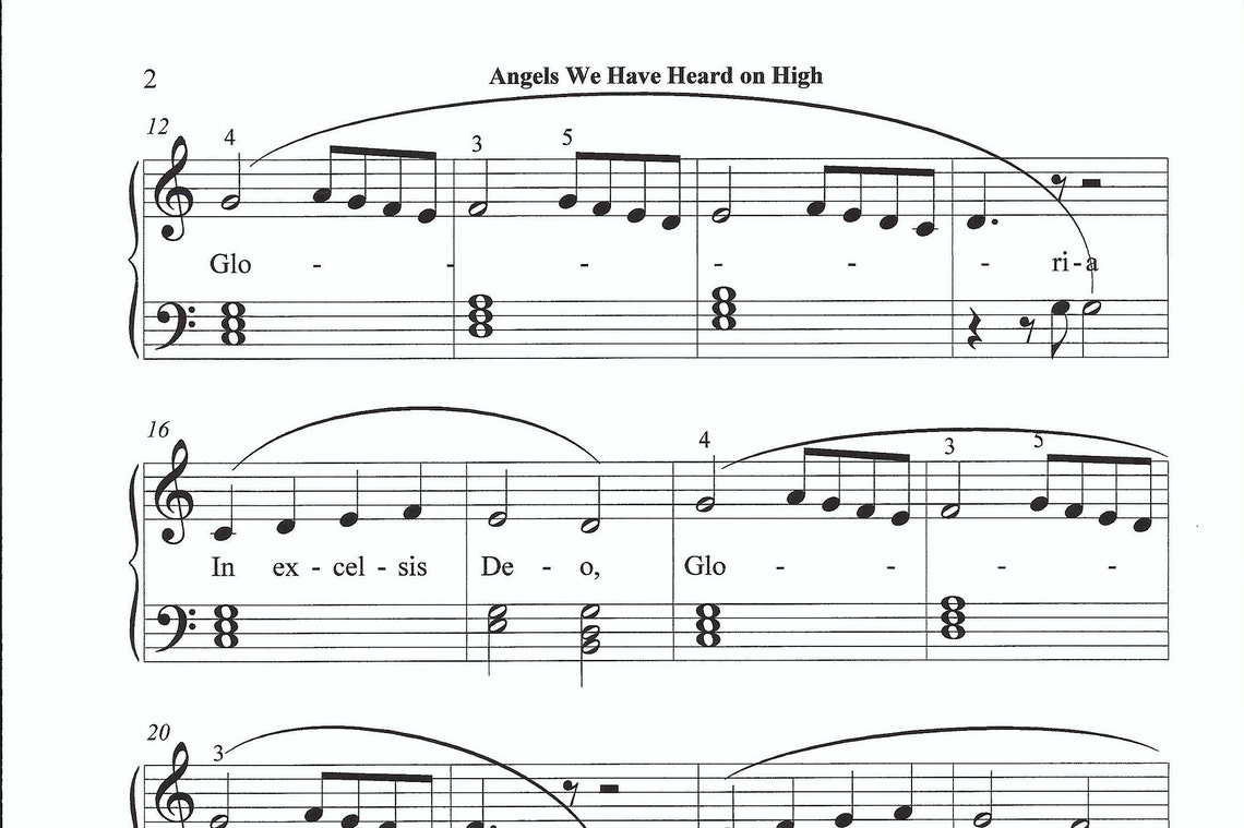 Angels We Have Heard on High Piano Sheet Music Easy Piano - Etsy