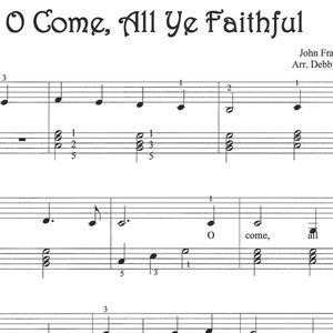 O Come, All Ye Faithful, Easy Piano Sheet Music, Christmas Music, We ...