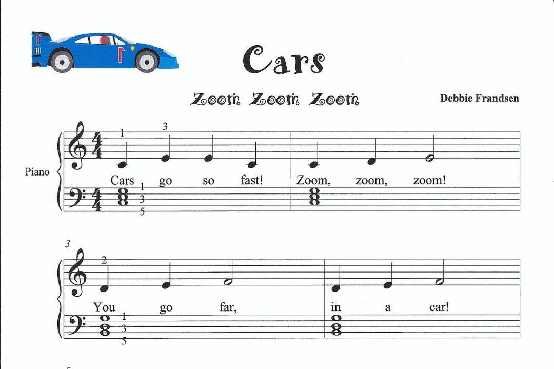Easy Beginner Piano Sheet Music | 5 Fun Songs: Cars-giants-basketball ...
