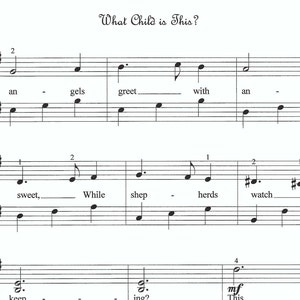 What Child is This Piano Sheet Music, Easy Piano Sheet Music, Beginner ...