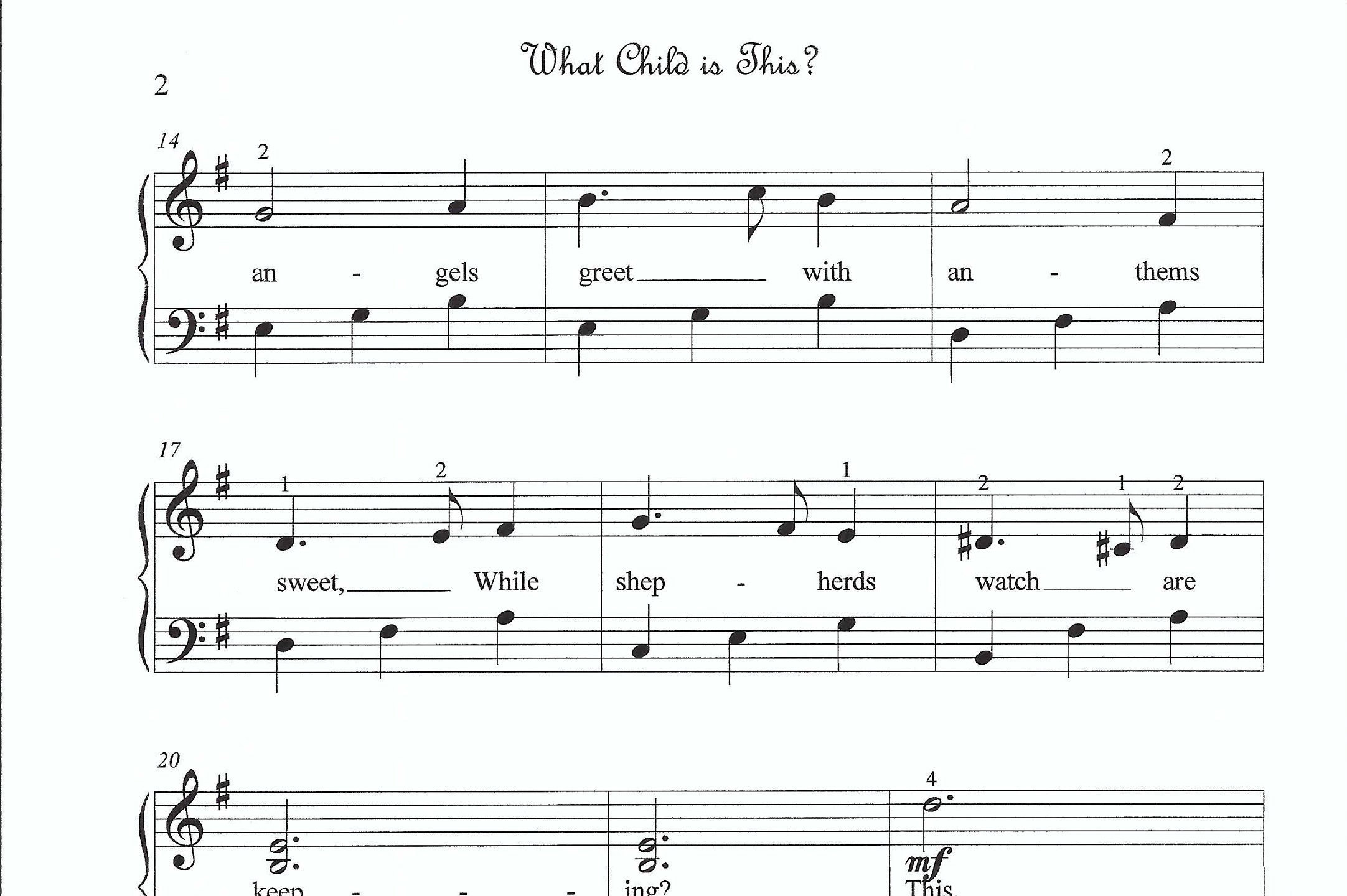 What Child is This Piano Sheet Music, Easy Piano Sheet Music, Beginner ...