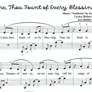 Come, Thou Fount of Every Blessing Piano Sheet Music, Christian Piano ...