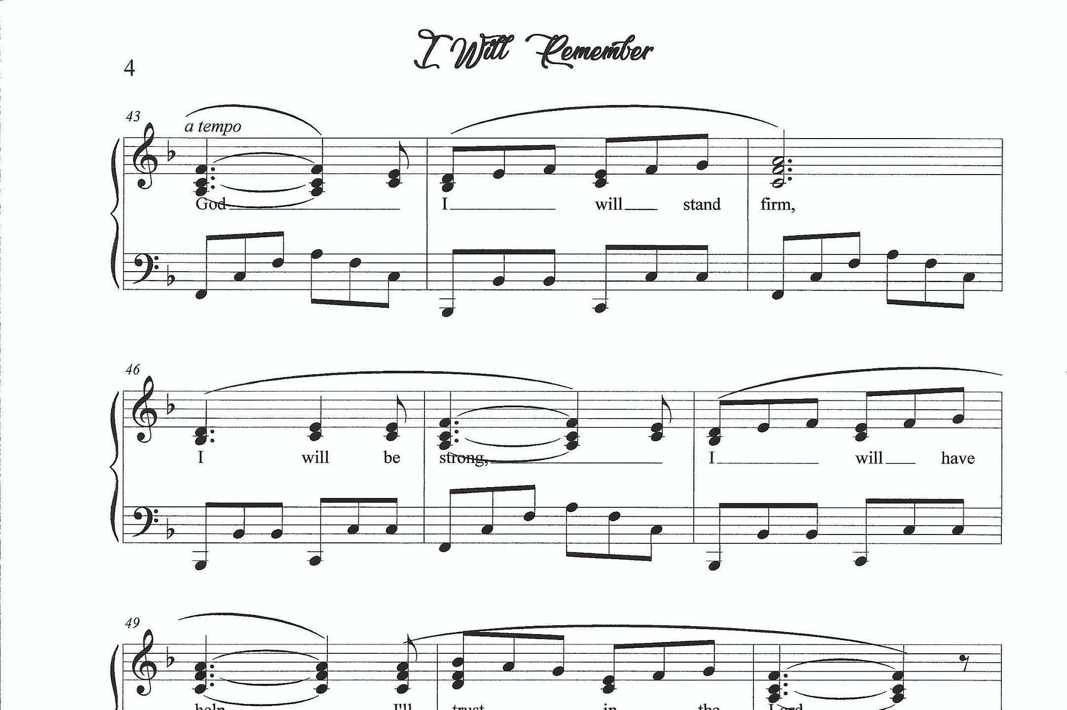 I Will Remember, Piano, Solo, Duet, Children's Chorus, Primary, Piano ...