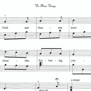 We Three Kings of Orient Are, Easy Piano Sheet Music, Christmas Piano ...