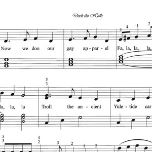 Deck the Halls Piano Sheet Music, Let's Play Music, Christmas, Beginner ...
