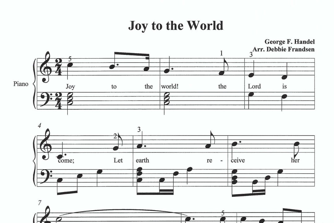 Joy to the World Easy Piano, Beginner Christmas Piano, Joy to the World ...