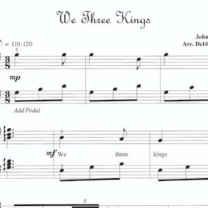 We Three Kings of Orient Are, Easy Piano Sheet Music, Christmas Piano ...