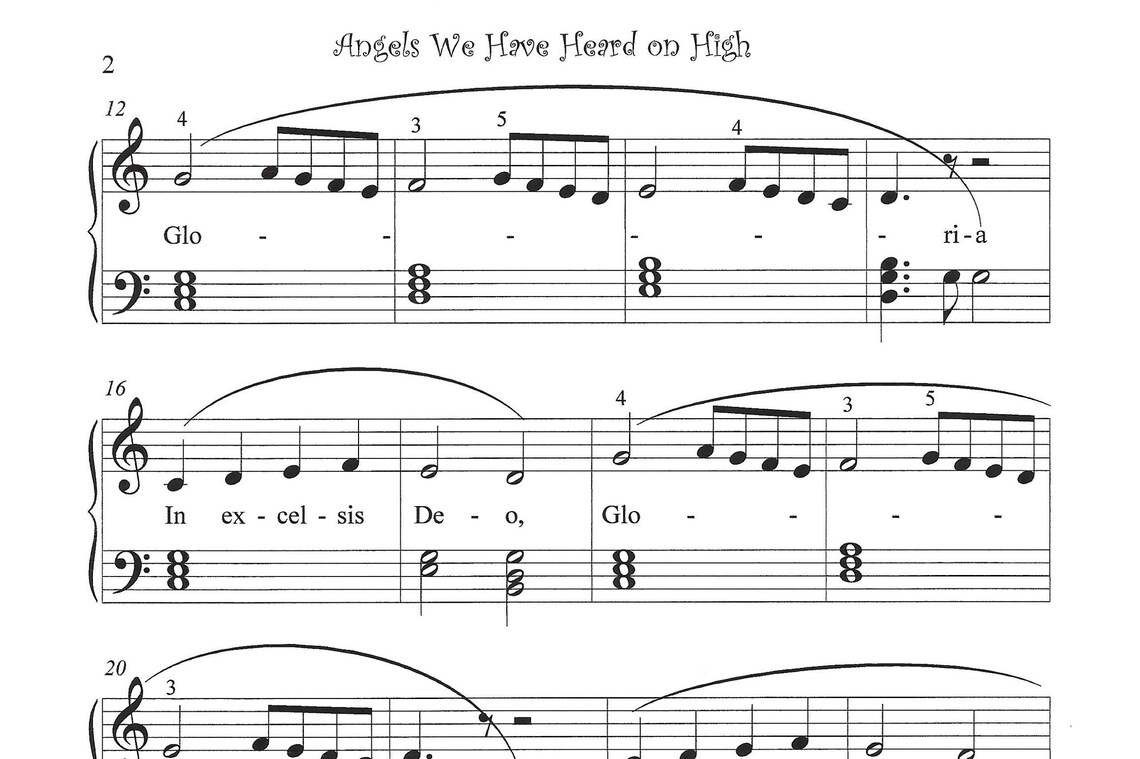 Angels We Have Heard on High Piano Sheet Music, Easy Piano Sheet Music ...