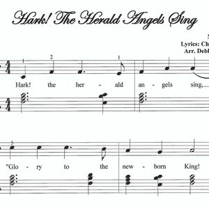 Hark! the Herald Angels Sing Piano Sheet Music, Easy Piano Sheet Music ...