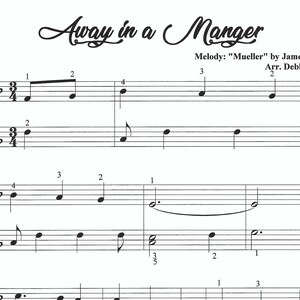 Away in a Manger Piano Sheet Music, Easy Piano Sheet Music, Beginner ...