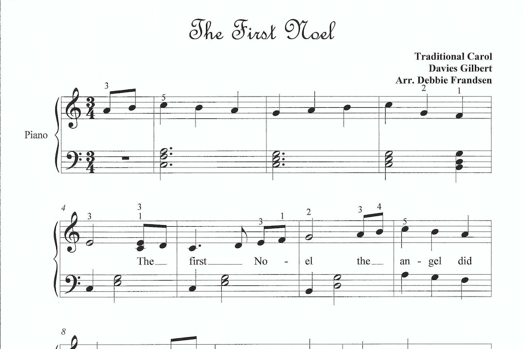 The First Noel Piano Sheet Music, the First Noel Christmas Piano Sheet ...