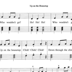 Up on the Housetop Easy Piano, Beginner Christmas Piano, up on the ...
