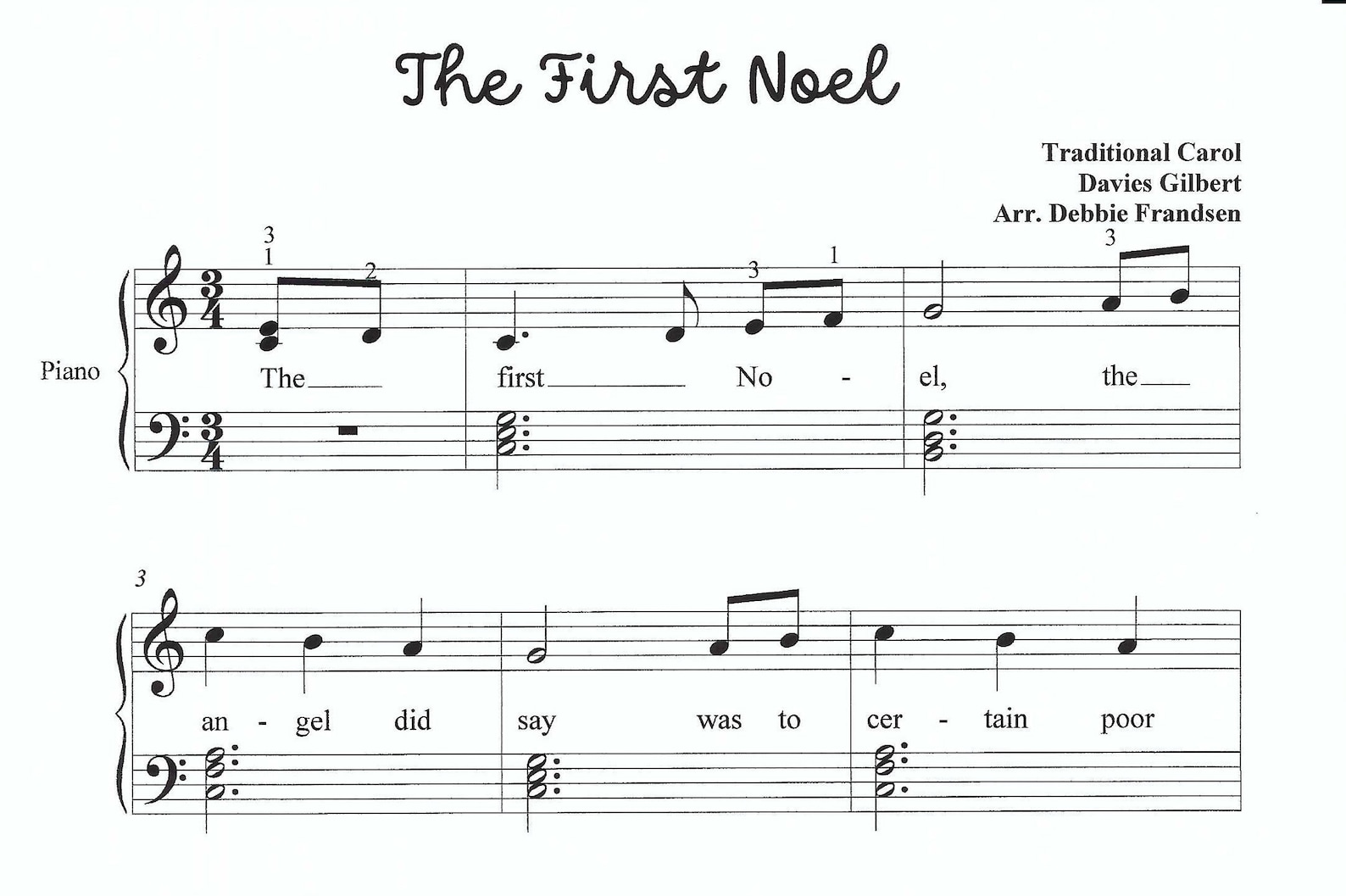 The First Noel Piano Sheet Music, the First Noel Christmas Piano Sheet ...