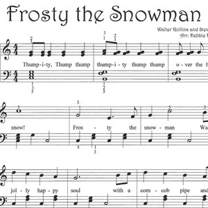 Frosty the Snowman Piano Sheet Music, Fun, Easy, Let's Play Music, Easy ...