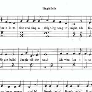 Jingle Bells Piano Sheet Music, Easy Piano, Beginner Piano, Sheet Music ...