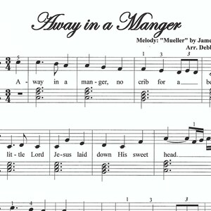 Away in a Manger Piano Sheet Music, Beginner, Easy Piano, Christmas ...
