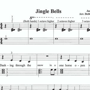 Jingle Bells Piano Sheet Music, Easy Piano, Beginner Piano, Sheet Music ...