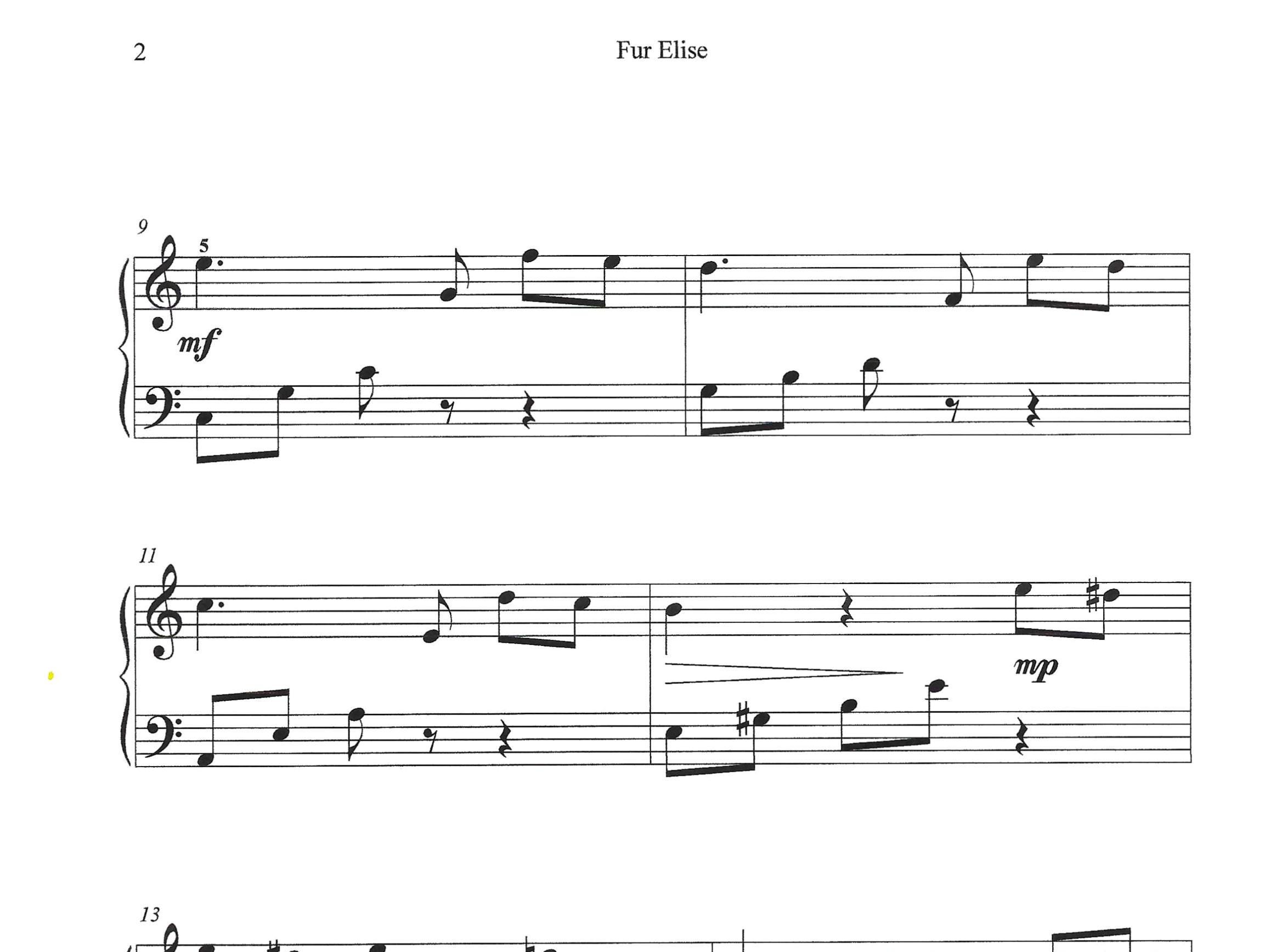 Fur Elise, Easy Piano Sheet Music, Beginner, Fun, Classical Beethoven ...