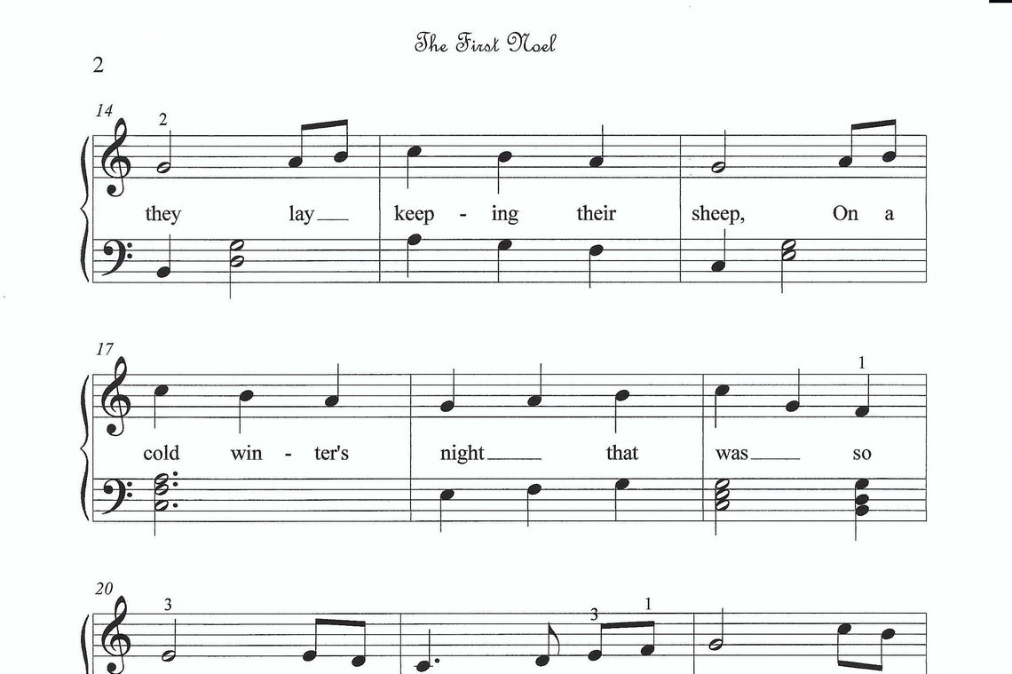 The First Noel Piano Sheet Music, Christmas Piano Sheet Music, Easy ...