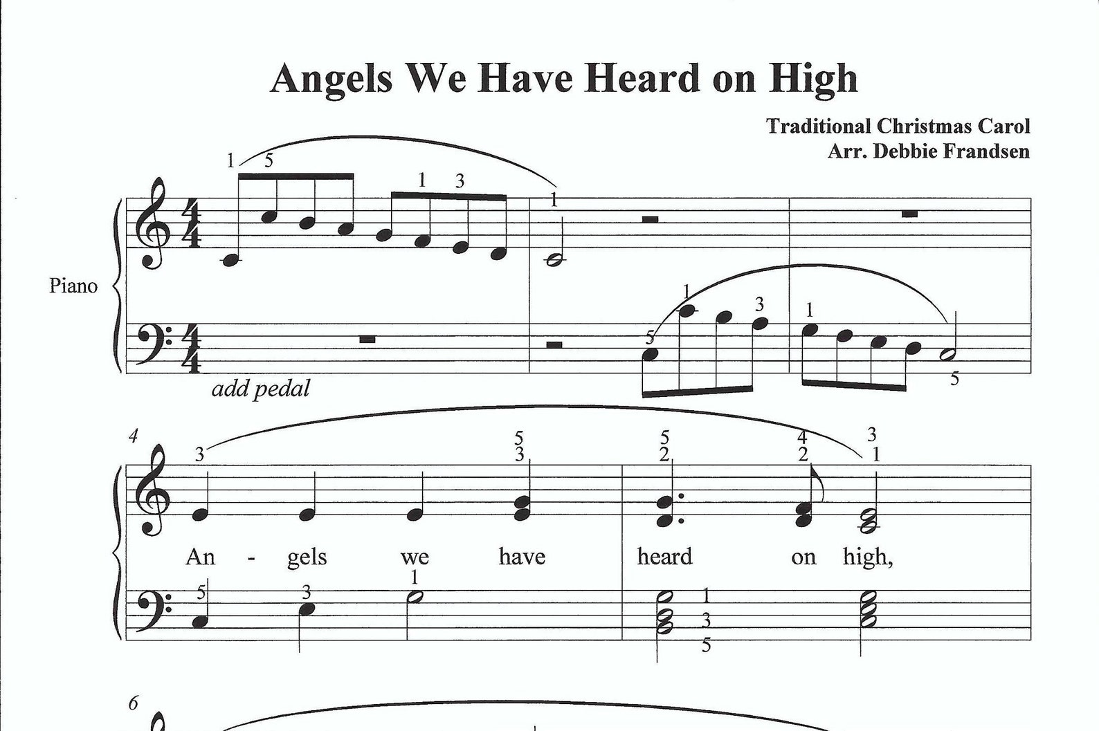 Angels We Have Heard on High Piano Sheet Music Easy Piano - Etsy
