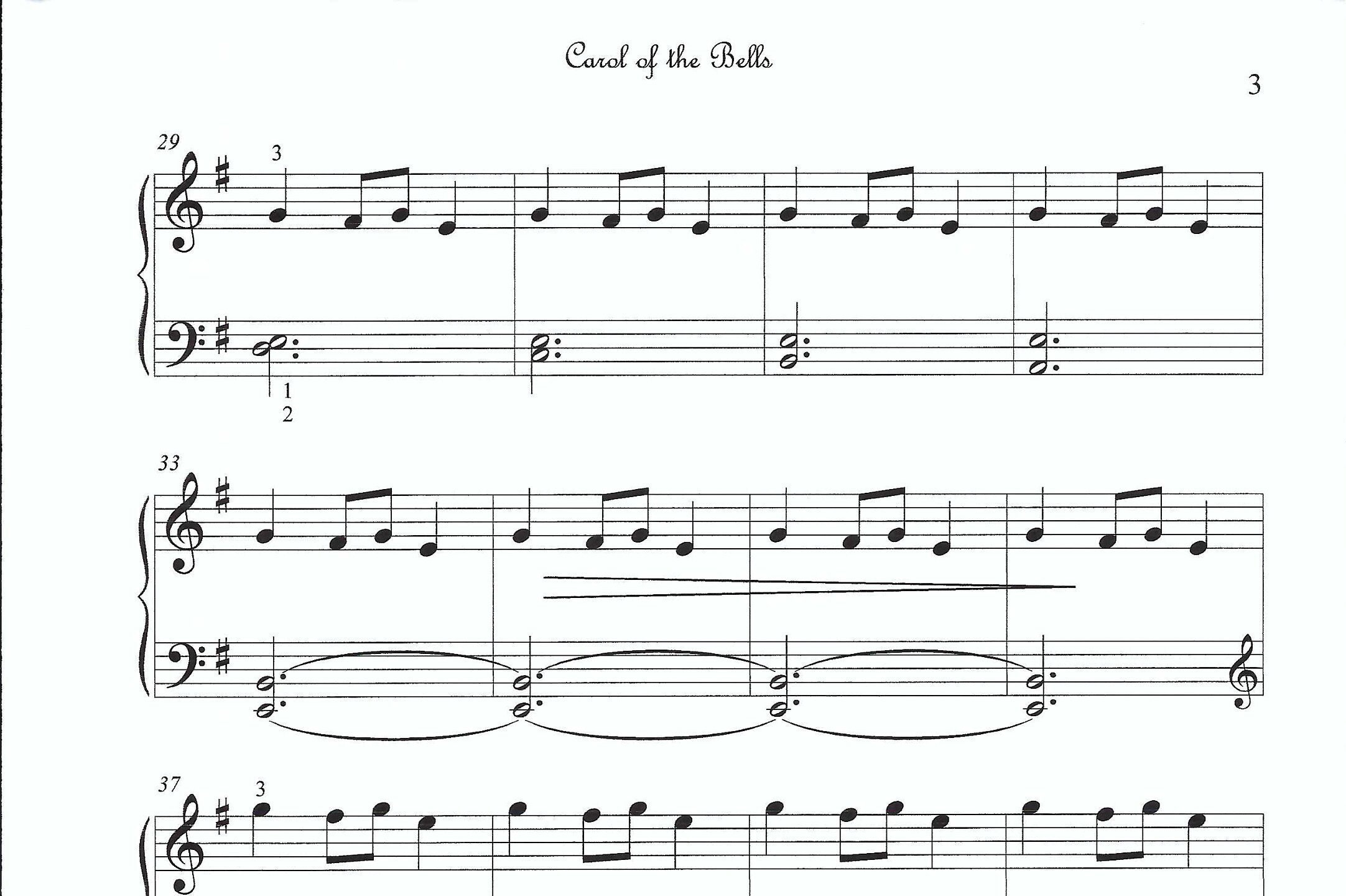 Carol of the Bells Intermediate Piano Sheet Music – Christmas Piano ...