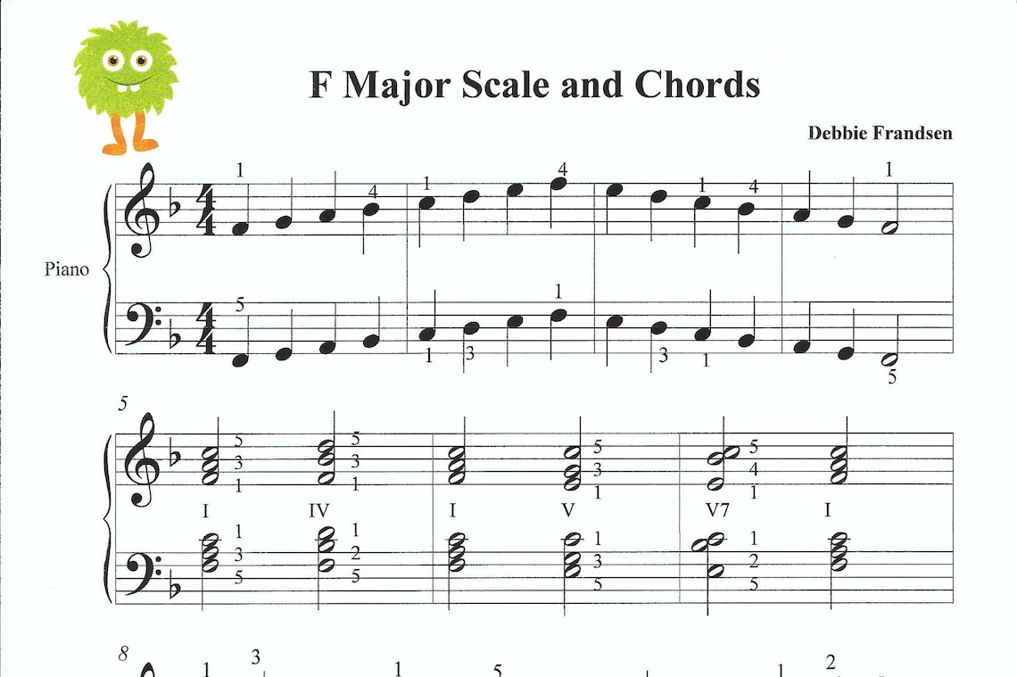 C Major Scale and Chords, Easy Piano Scales, Easy Piano Chords, Easy ...