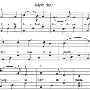 Silent Night Easy Piano, Beginner Christmas Piano, Silent Night Sheet ...
