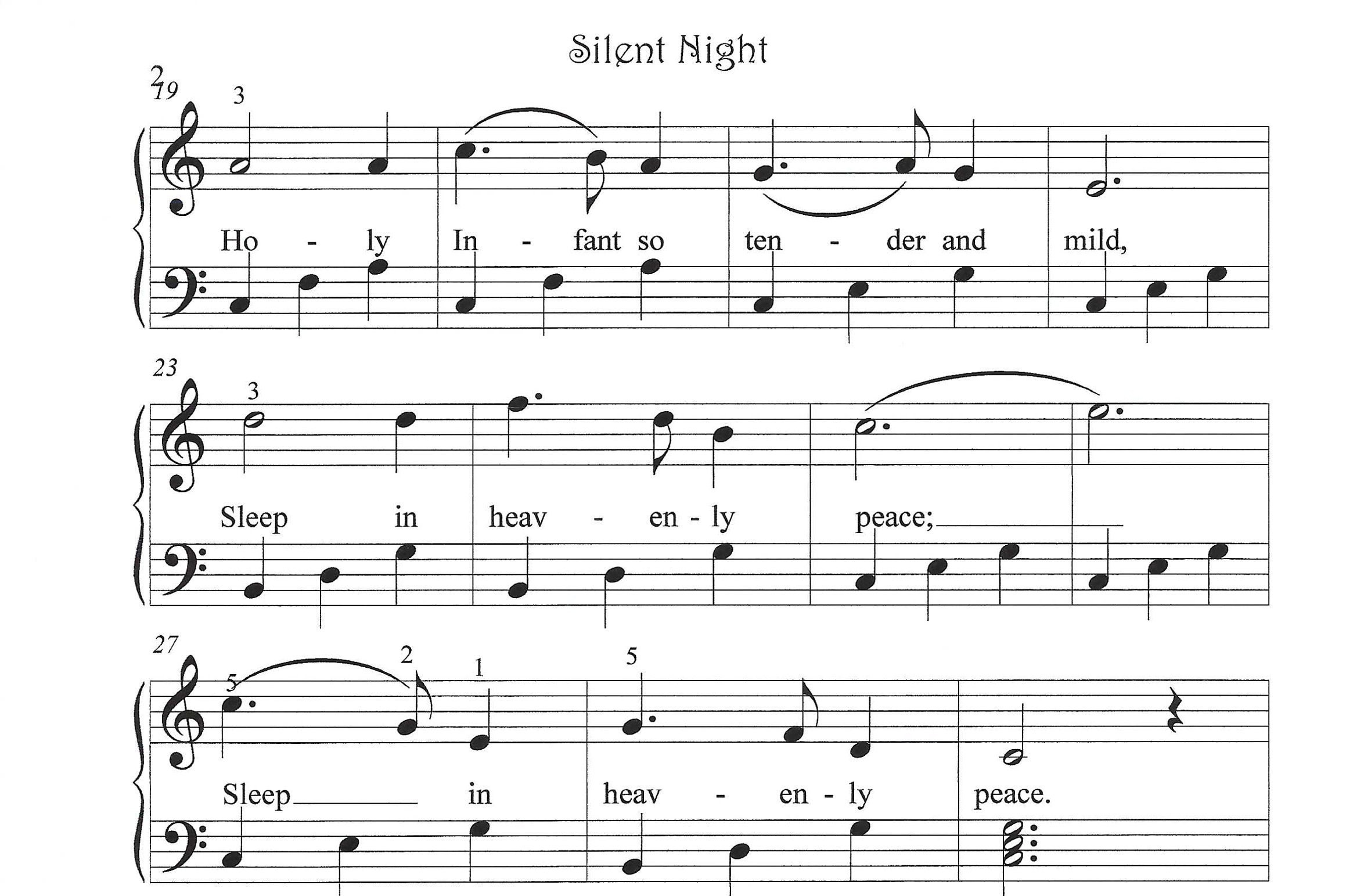 Silent Night Easy Piano, Beginner Christmas Piano, Silent Night Sheet ...