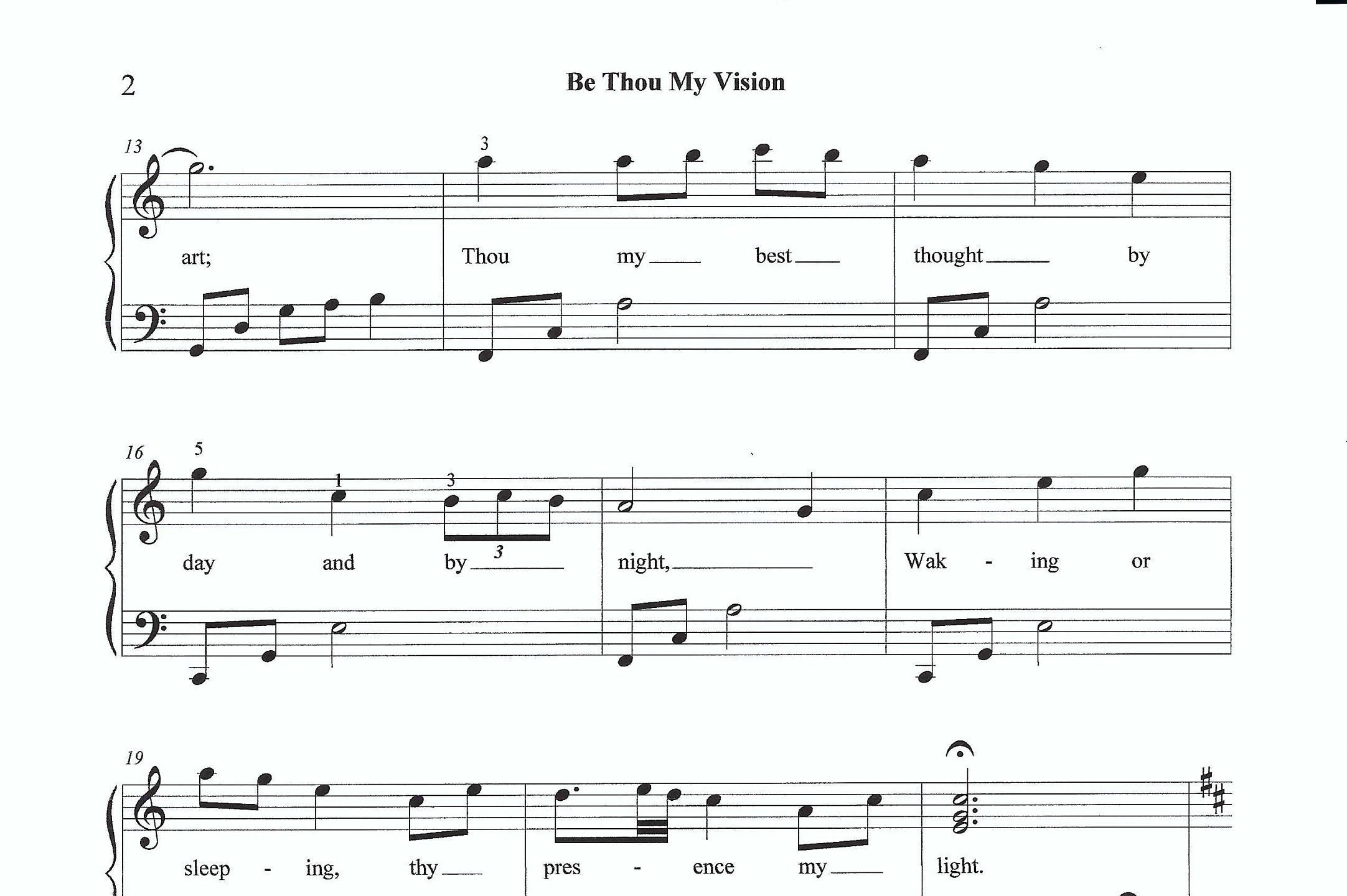 Be Thou My Vision Hymn, Printable, Digital, Church Piano Sheet Music ...