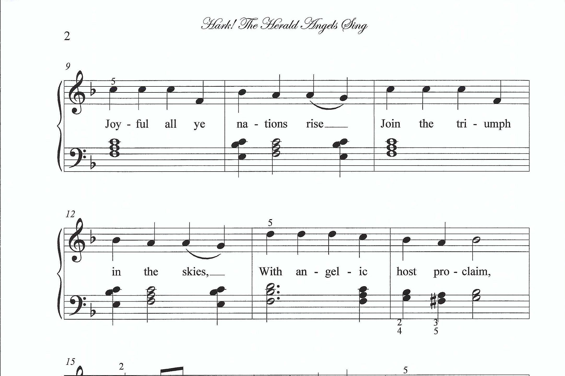 Hark! the Herald Angels Sing Piano Sheet Music, Easy Piano Sheet Music ...