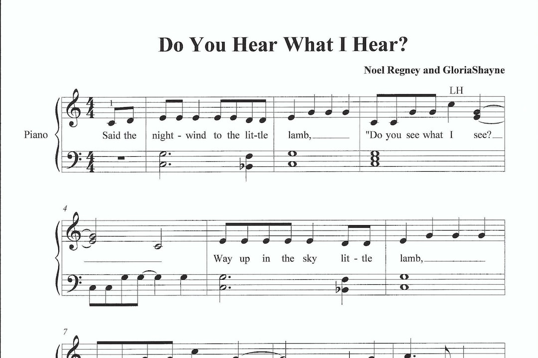 Do You Hear What I Hear Piano Sheet Music, Easy Piano Sheet Music ...
