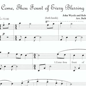 Come, Thou Fount of Every Blessing Piano Sheet Music, Easy Piano Sheet ...