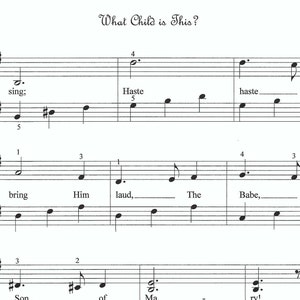 What Child is This Piano Sheet Music, Easy Piano Sheet Music, Beginner ...