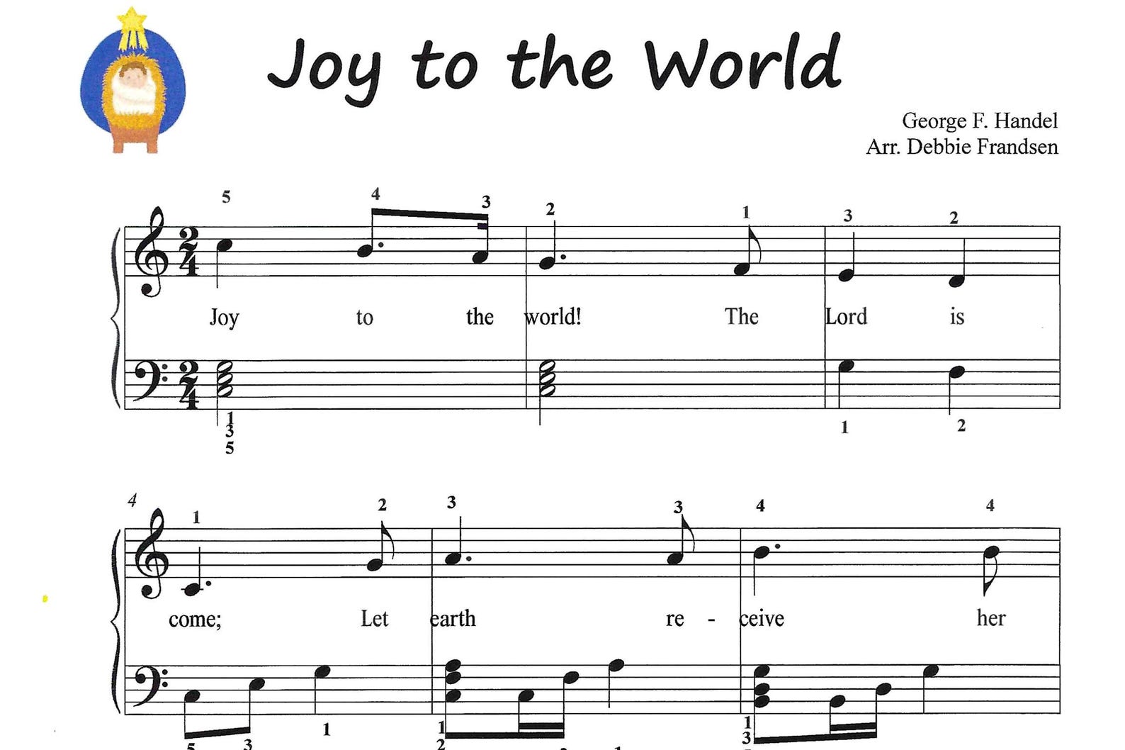 Joy to the World Easy Piano, Beginner Christmas Piano, Joy to the World ...