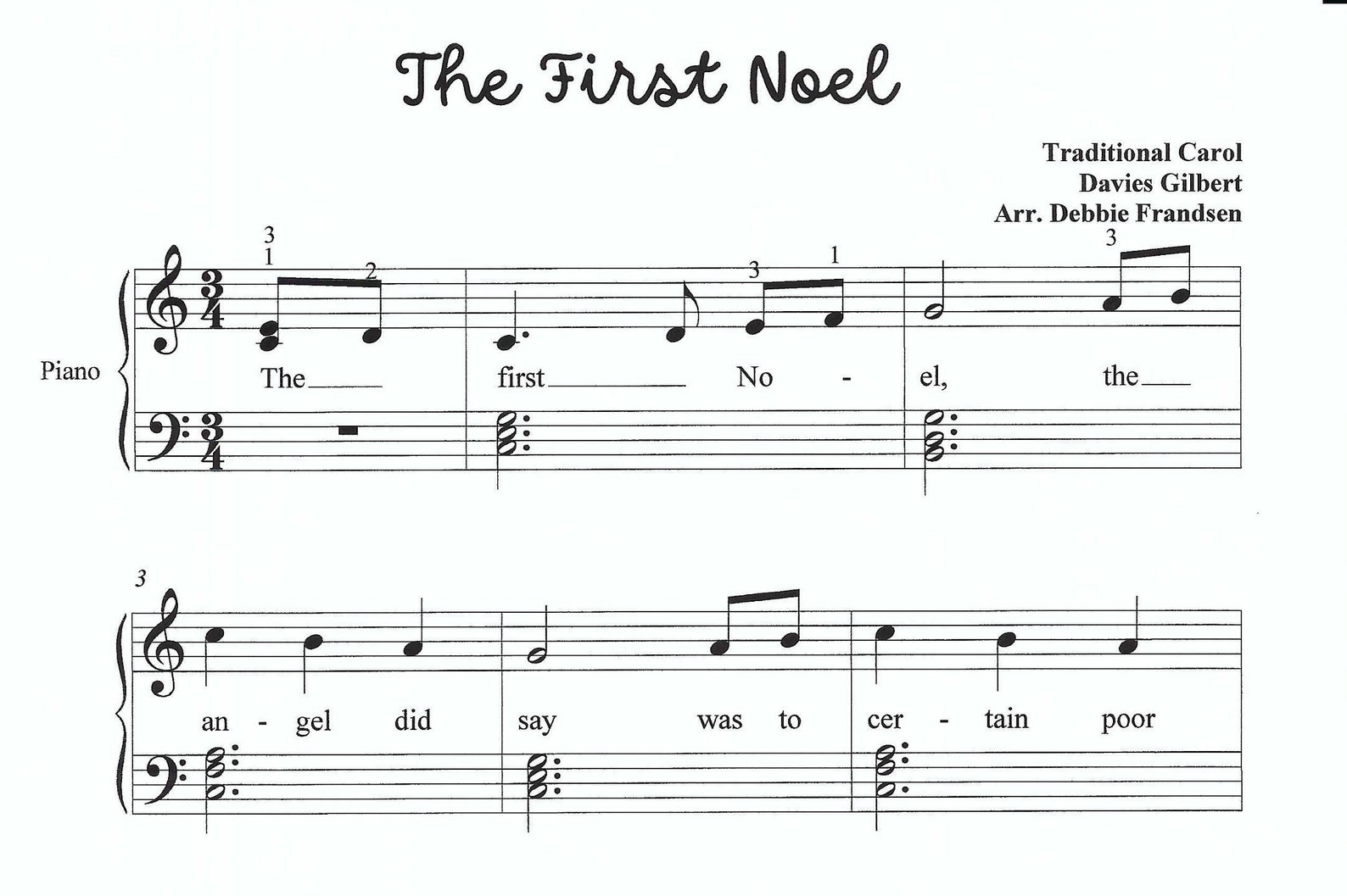 The First Noel – Easy Piano Sheet Music (2 Versions) | Beginner ...