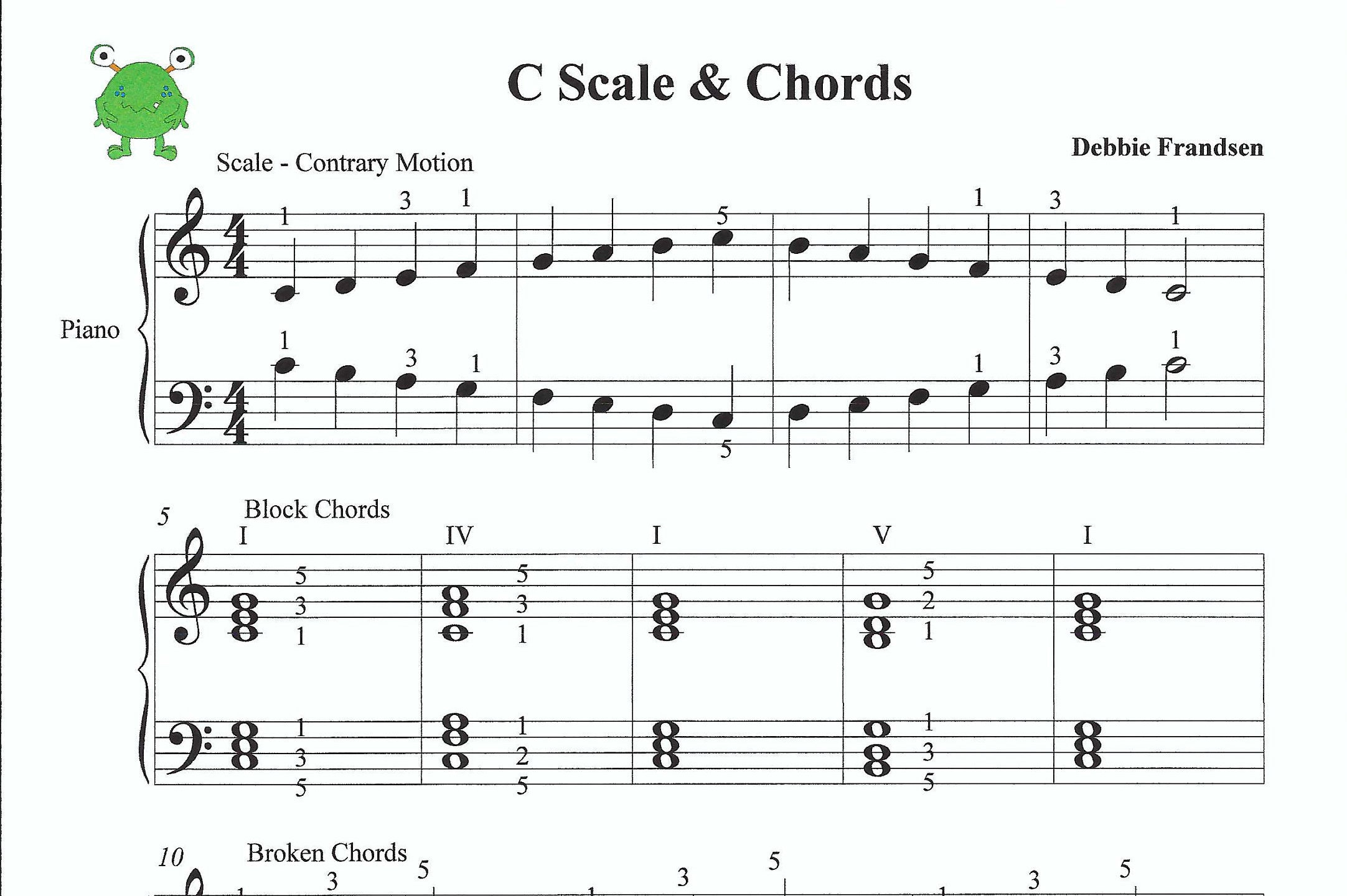 C Major Scale for Beginners, Beginner Piano Sheet Music, Easy Piano ...